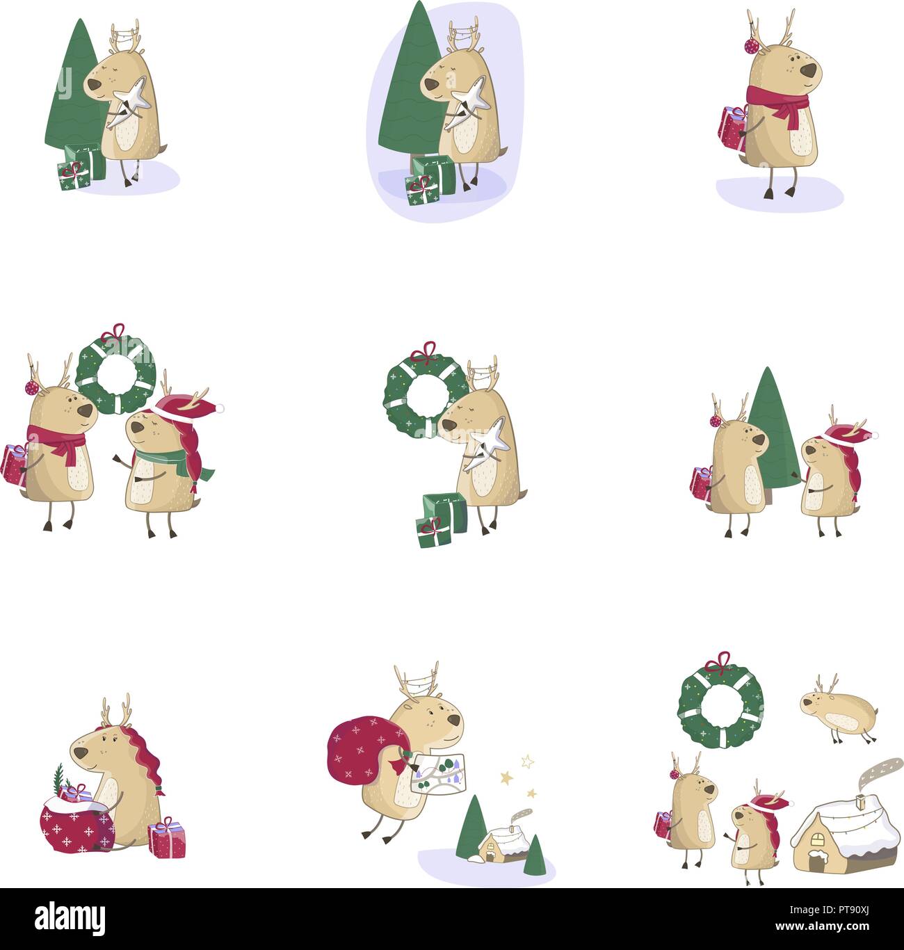 Modern boho christmas tree Stock Vector Images - Alamy