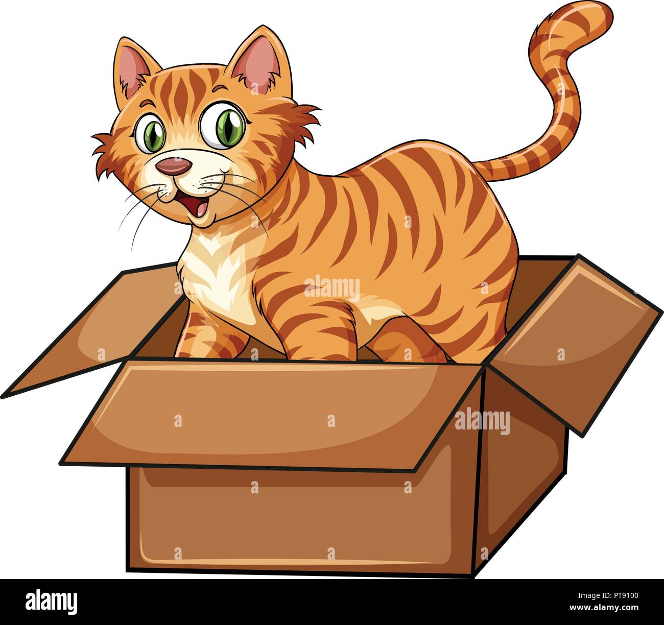 Cat in a box drawing Stock Vector Images - Alamy