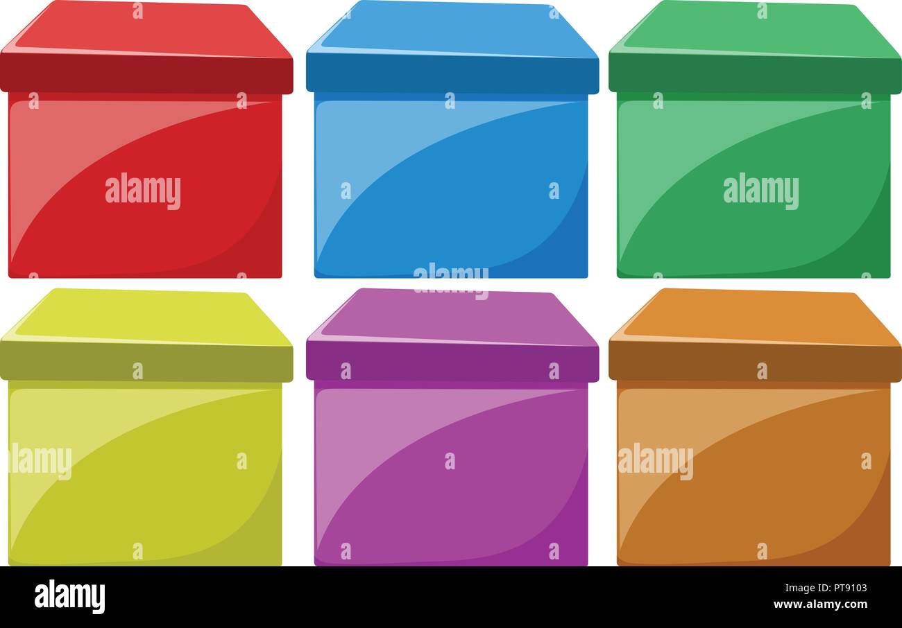 Set of colorful boxes illustration Stock Vector Image & Art - Alamy