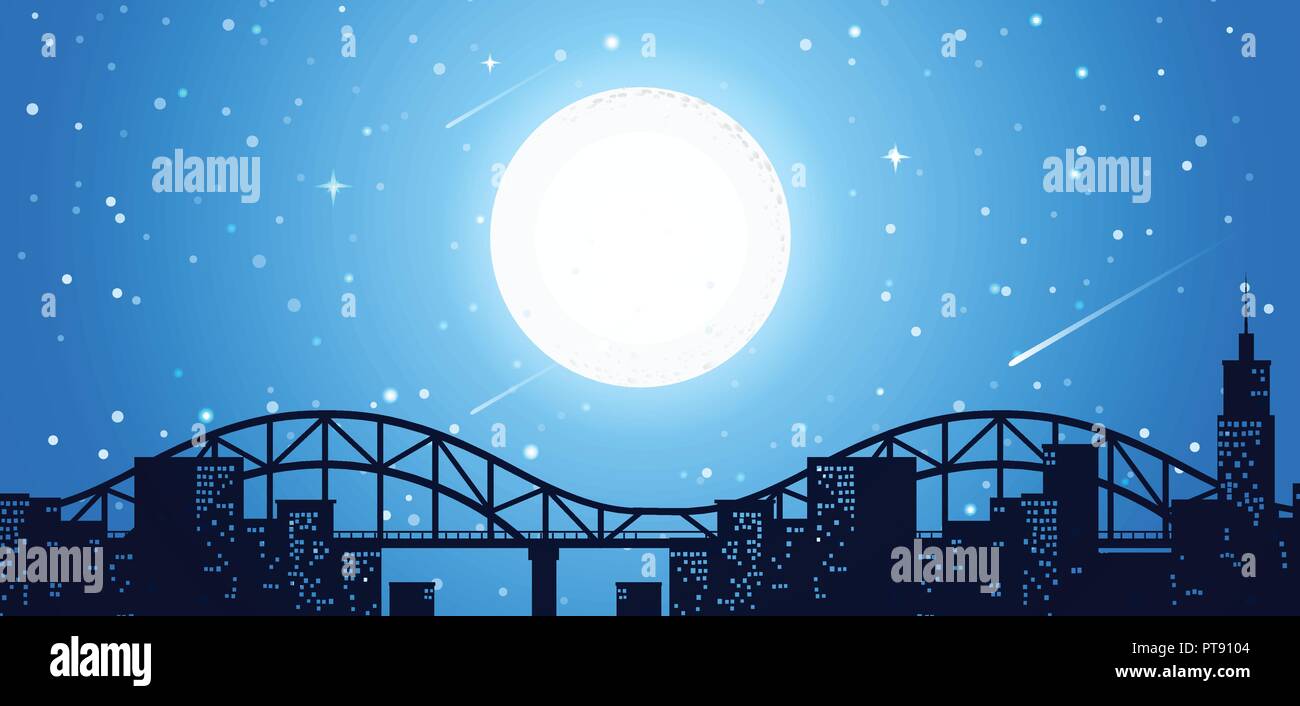 Bridge night sky Stock Vector Images - Alamy