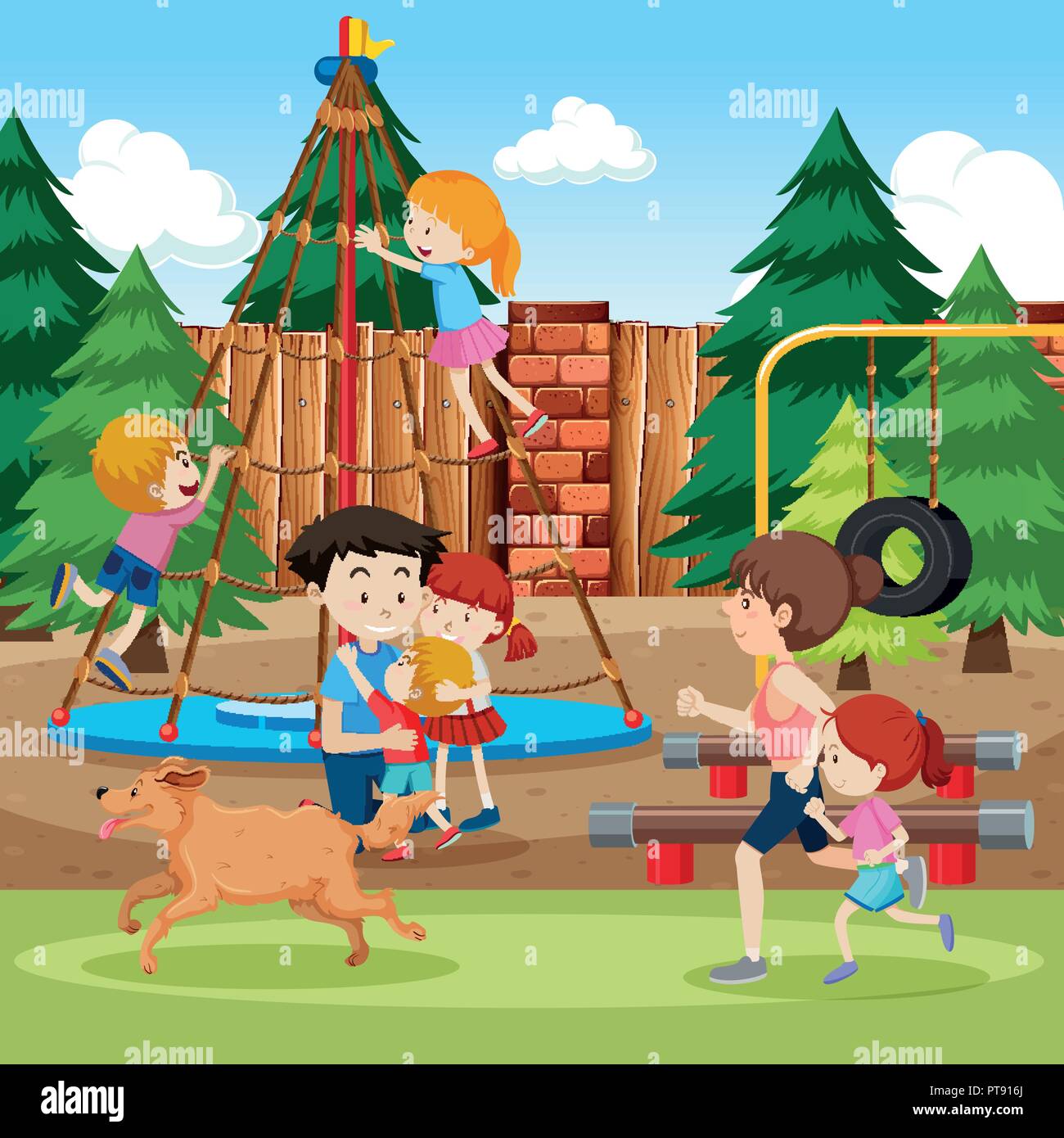 Park and playground scene illustration Stock Vector Image & Art - Alamy