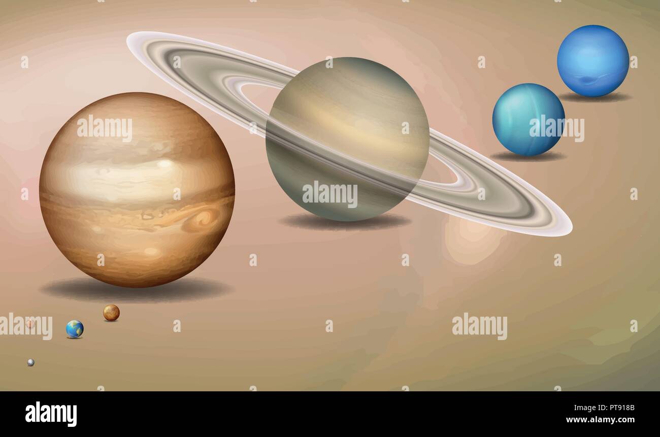 Solar system three dimensional concept illustration Stock Vector Image ...