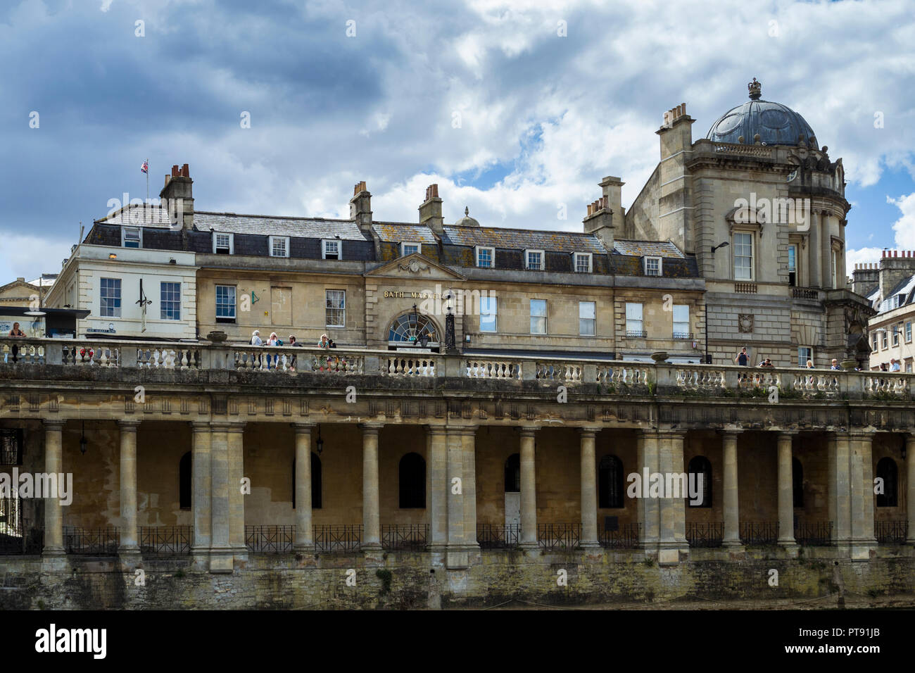 Riverside view of the Grand Parade and Bath Guildhall Market, Bath ...