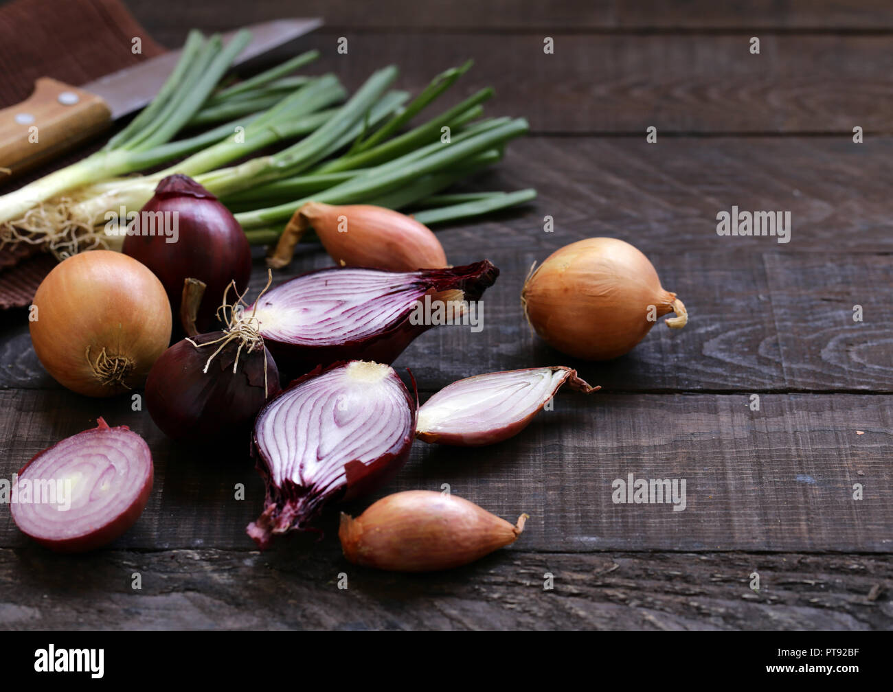 natural organic onions of different varieties Stock Photo - Alamy