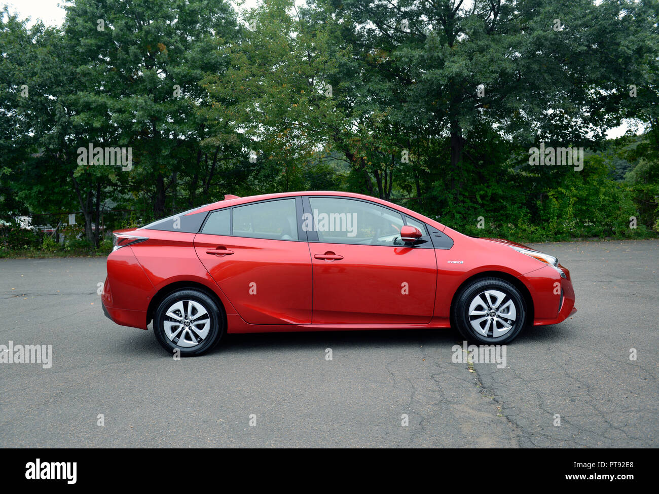 2018 Hypersonic red Prius hybrid Stock Photo - Alamy