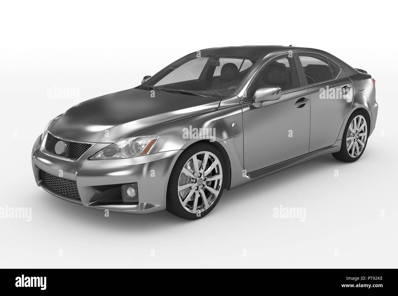 car isolated on white - metal, transparent glass - front-left side view ...