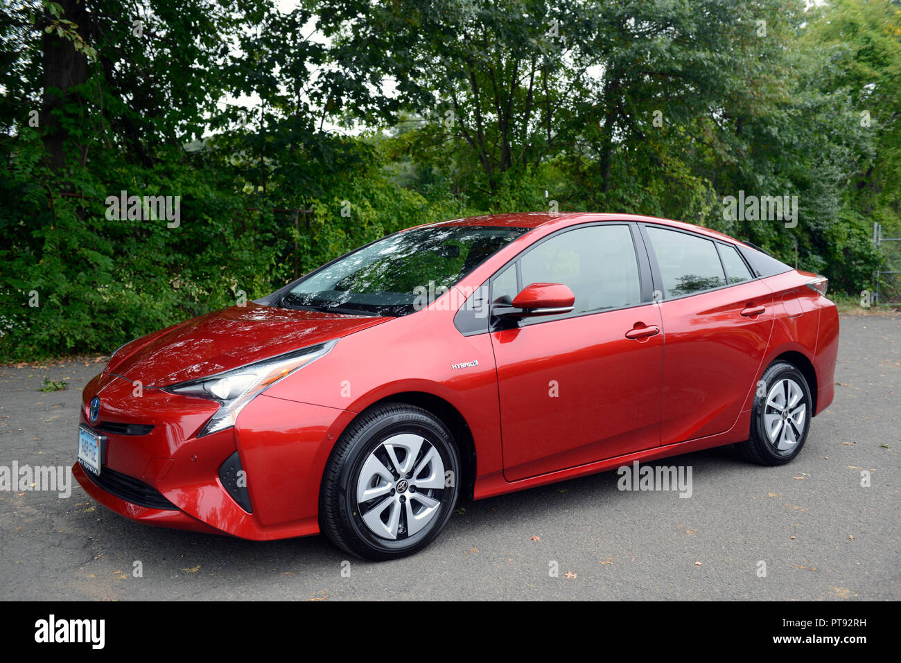 2018 Hypersonic red Prius hybrid Stock Photo - Alamy