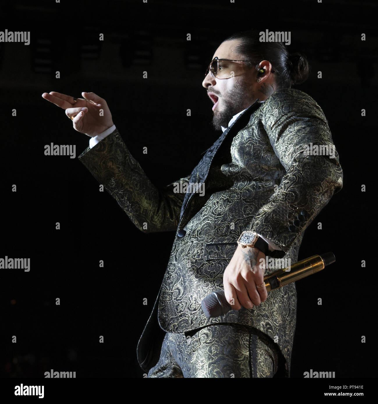 Columbian singer Maluma performs at the WiZink Center as part of his 'F ...