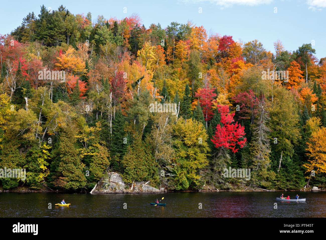 People kayaking in the Adirondacks, New York, USA Stock Photo - Alamy