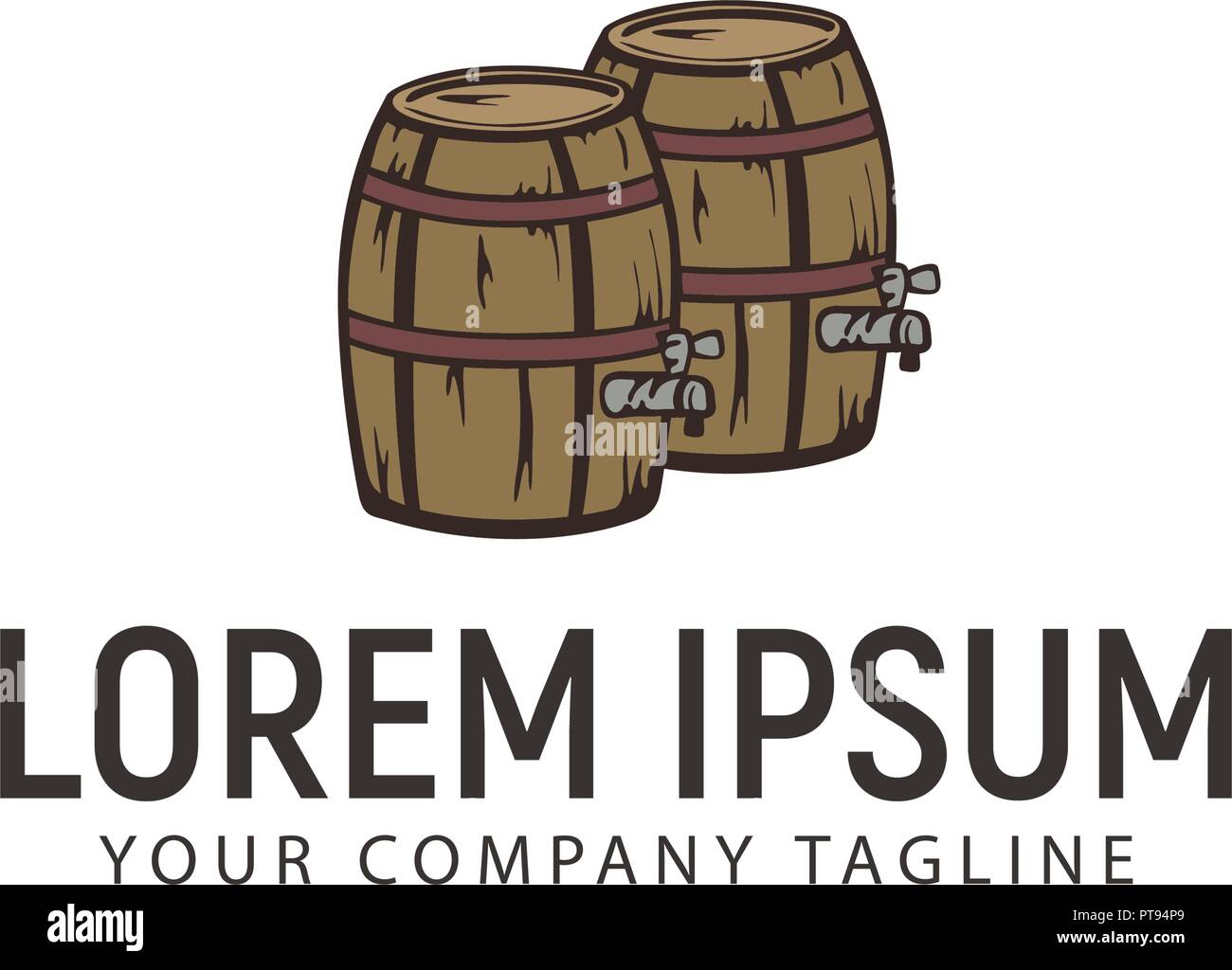 Wooden oak barrel wine Stock Vector Images - Alamy