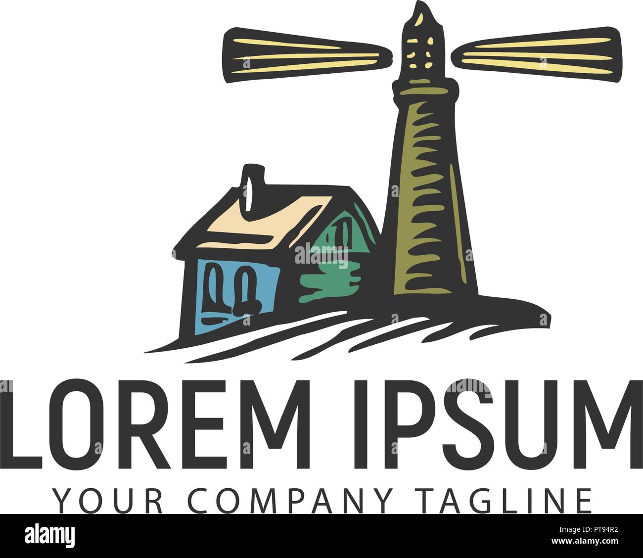 Hand drawn anchor logo hi-res stock photography and images - Alamy