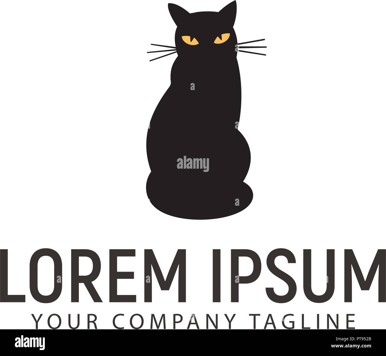 Stylish cat logo Stock Vector Images - Alamy