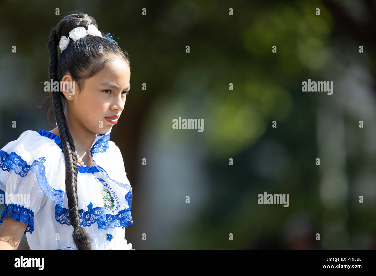 Washington, D.C., USA - September 29, 2018: The Fiesta DC Parade, Girl ...