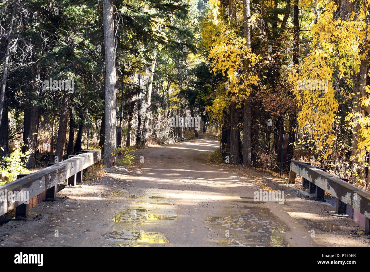 Fall splendor across the bridge Stock Photo - Alamy