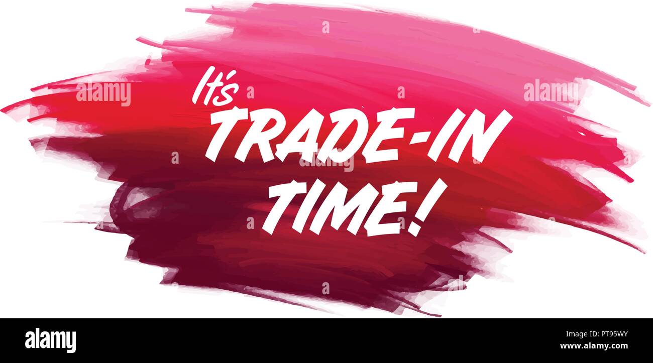 Hand-written lettering brush phrase Trade Time with watercolor ...