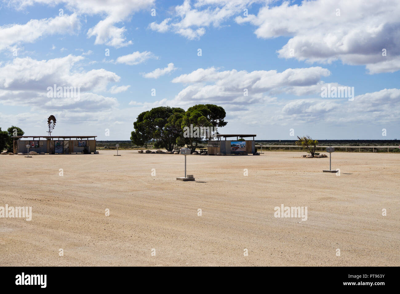 Empty caravan park at Nullarbor Roadhouse South Australia Stock Photo ...