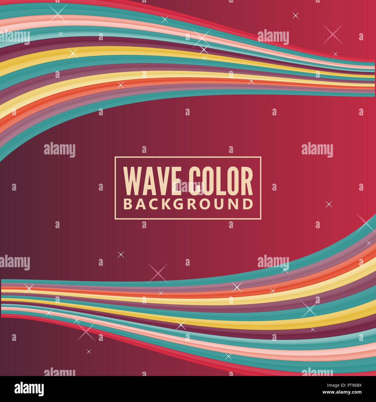 wave color background with retro color Stock Vector Image & Art - Alamy