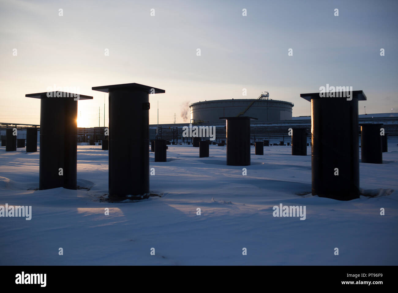 A storage tank at the TransCanada Hardisty Terminal 2, which is ...