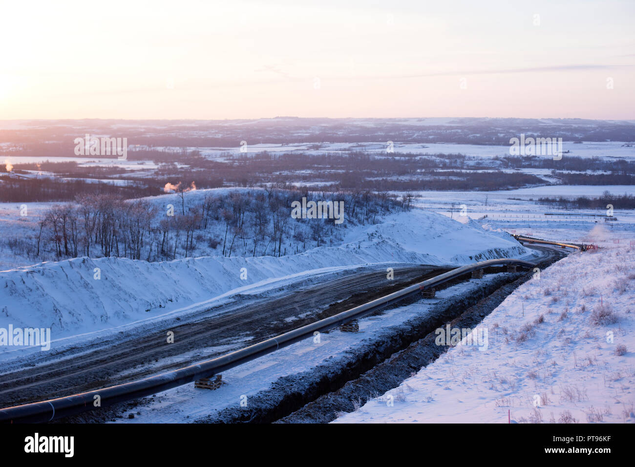 Workers construct the Enbridge Athabasca Pipeline Twinning Project in ...