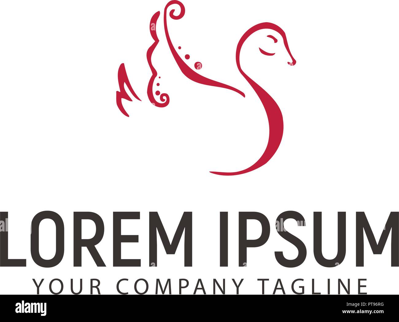 swan hand drawn logo design concept template Stock Vector Image & Art ...