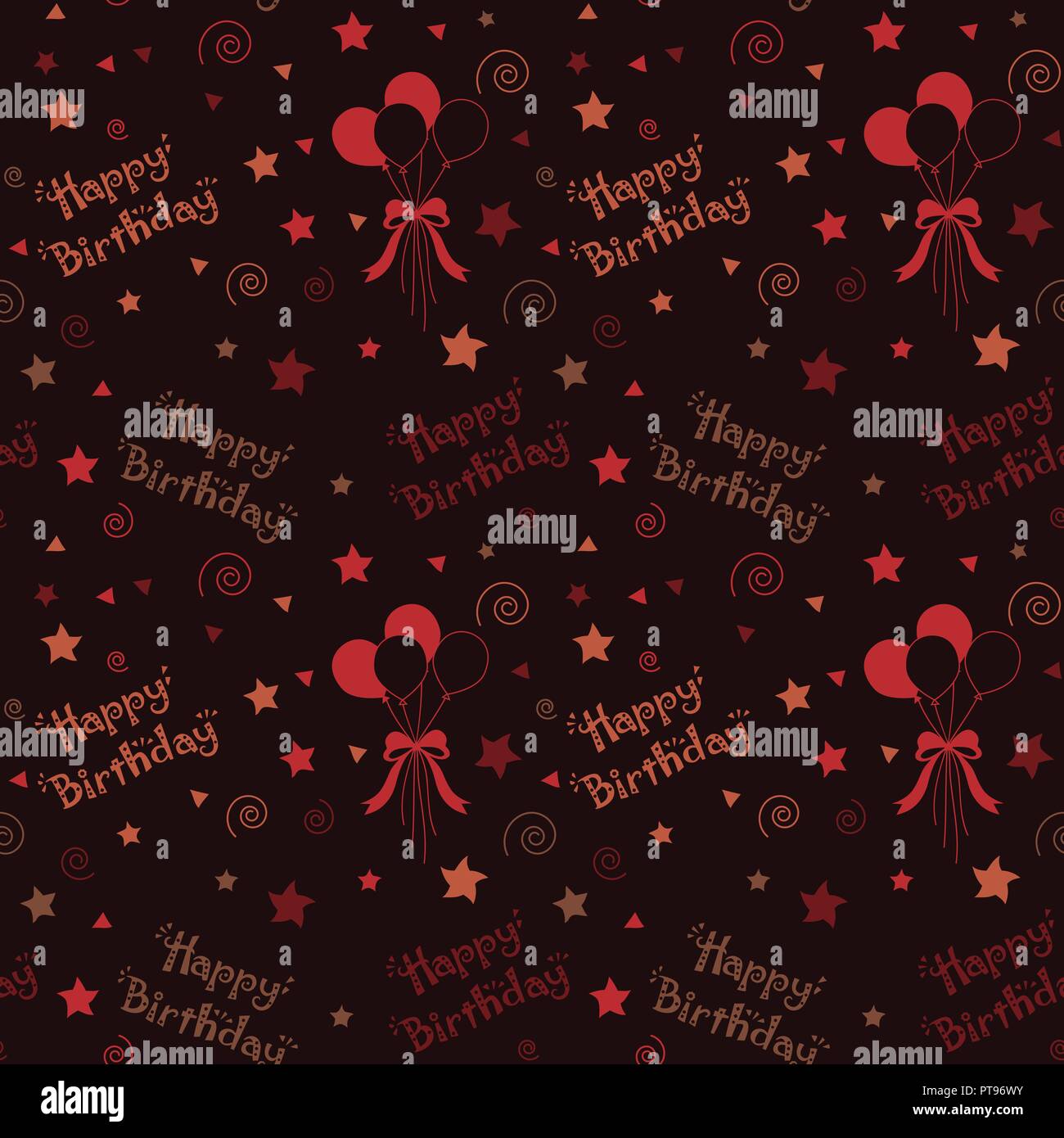 Happy birthday pattern Background with brown color Stock Vector Image ...
