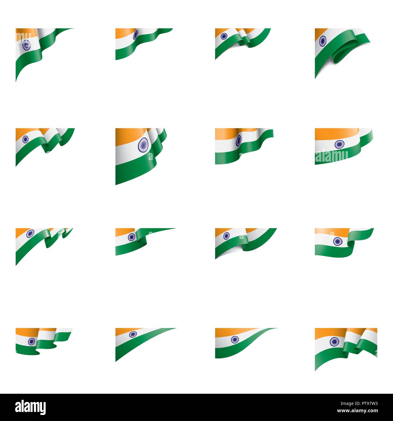 India flag, vector illustration on a white background Stock Vector ...