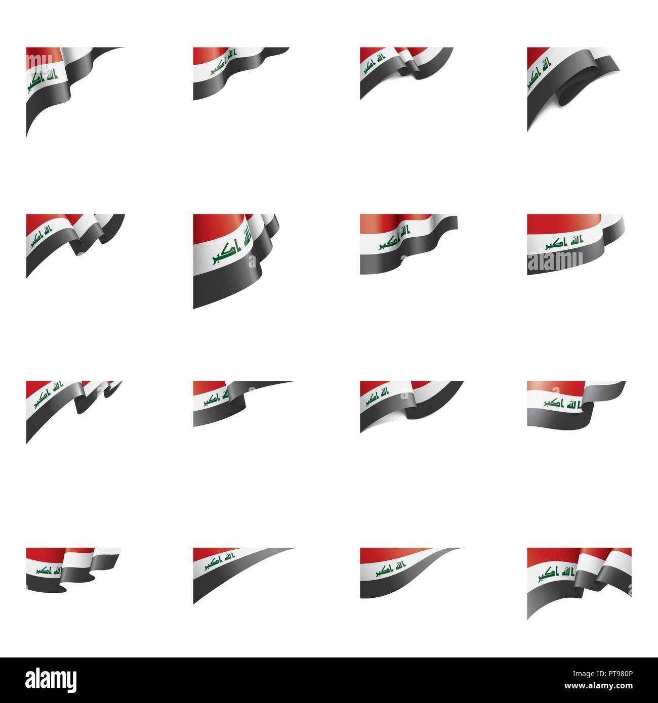 Iraqi flag, vector illustration on a white background Stock Vector ...