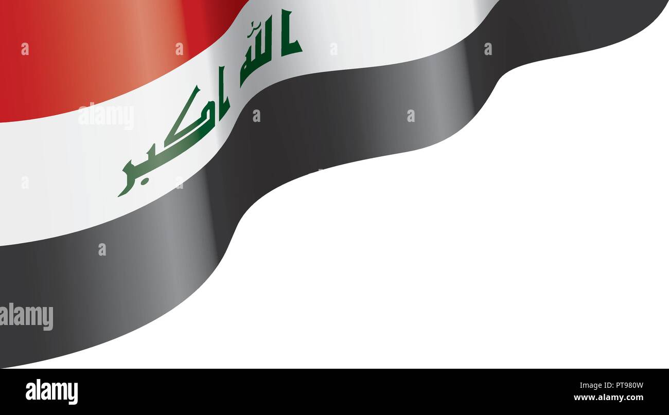 Iraqi flag, vector illustration on a white background Stock Vector ...