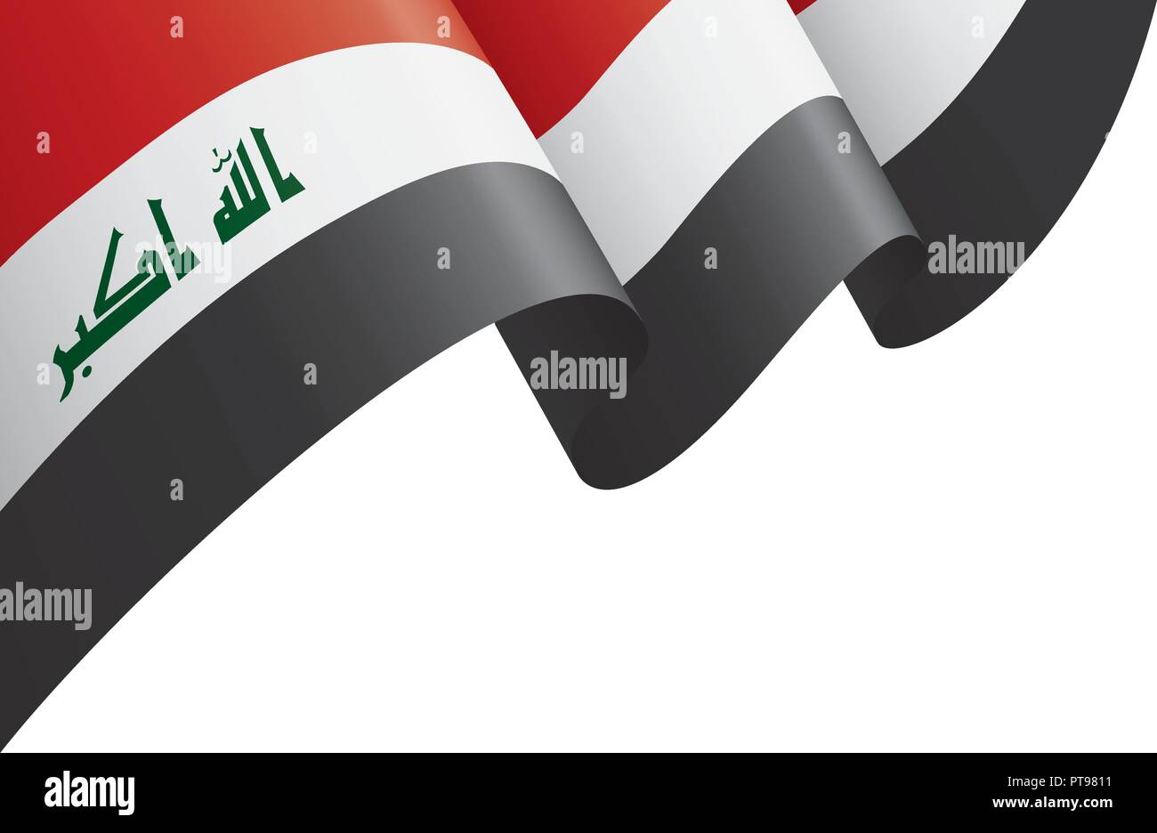 Iraqi flag, vector illustration on a white background Stock Vector ...