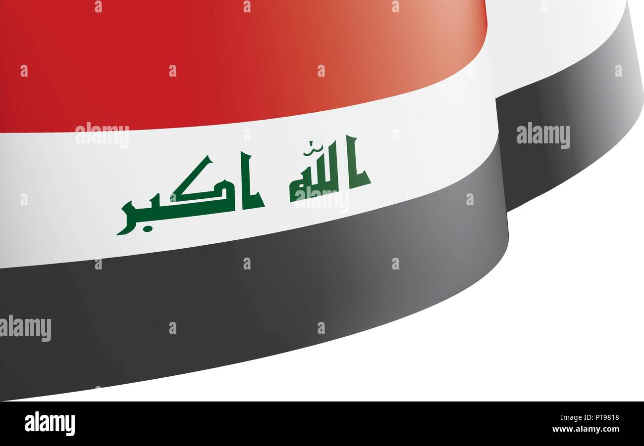 Iraqi flag, vector illustration on a white background Stock Vector ...