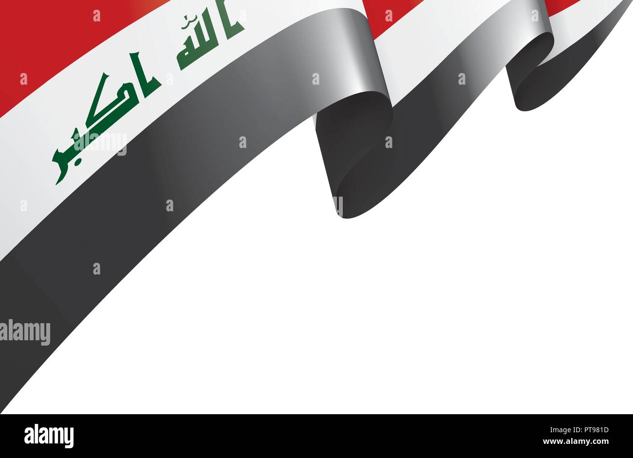 Iraqi flag, vector illustration on a white background Stock Vector ...