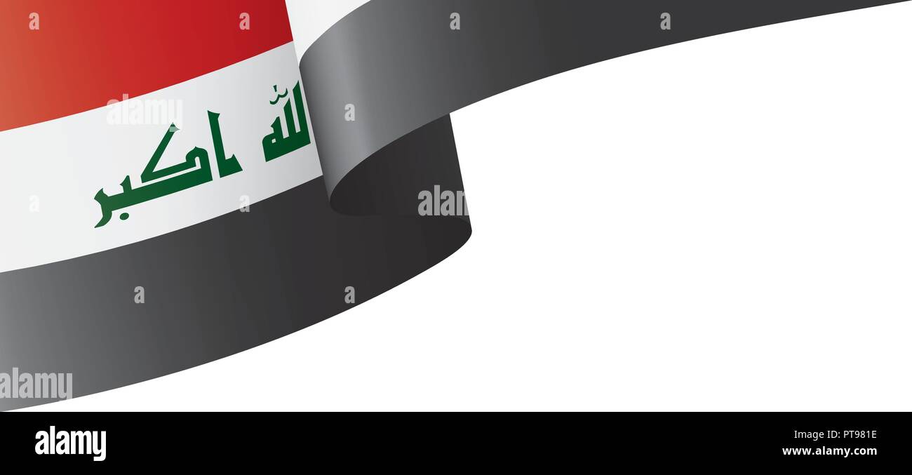 Iraqi flag, vector illustration on a white background Stock Vector ...