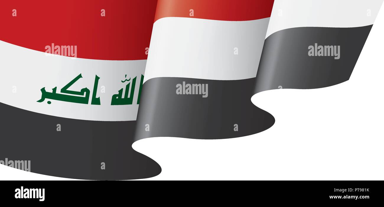 Iraqi flag, vector illustration on a white background Stock Vector ...