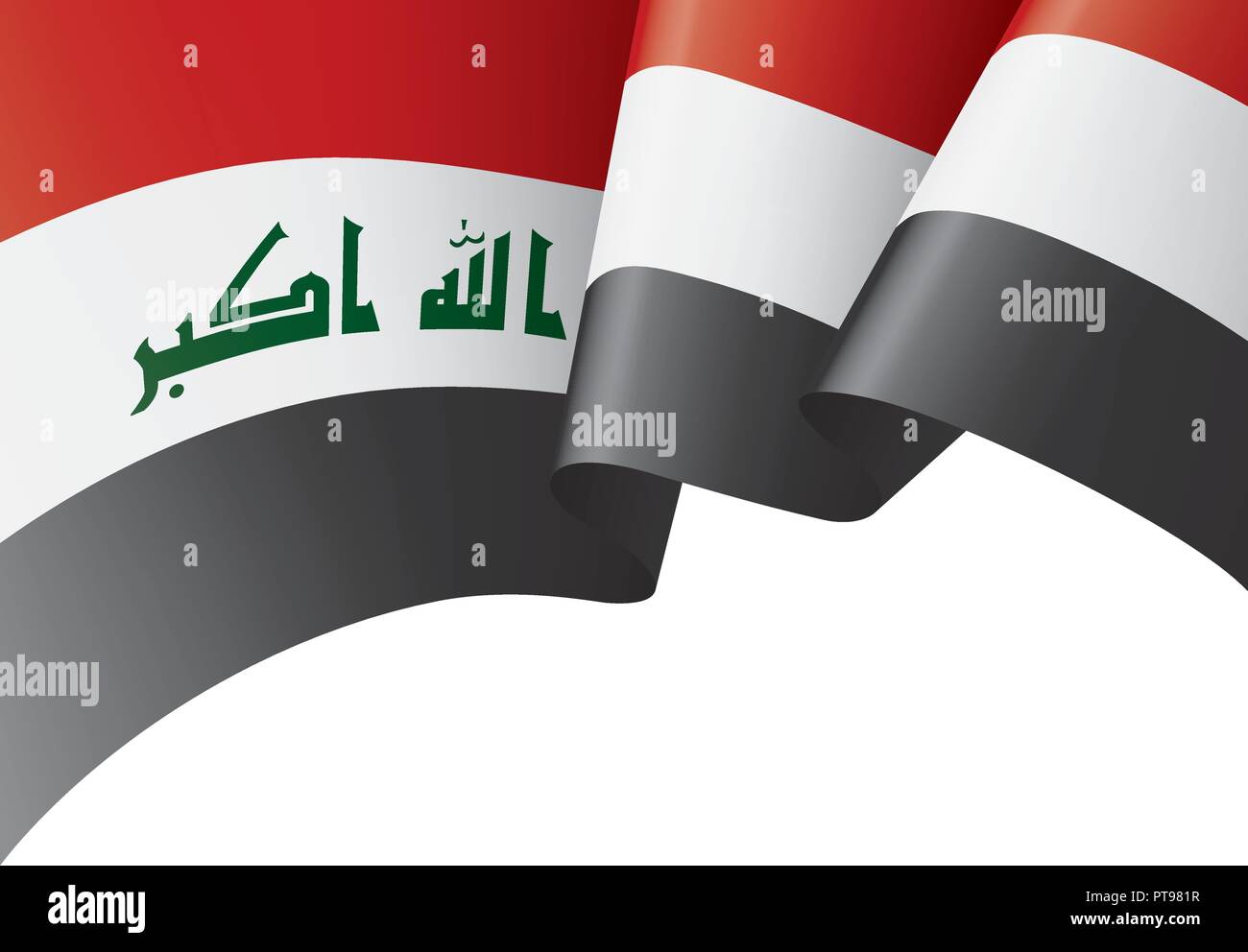 Iraqi flag, vector illustration on a white background Stock Vector ...