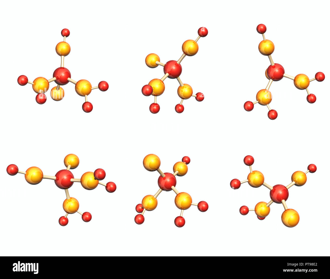 Collection of models of abstract molecular structure. View from ...
