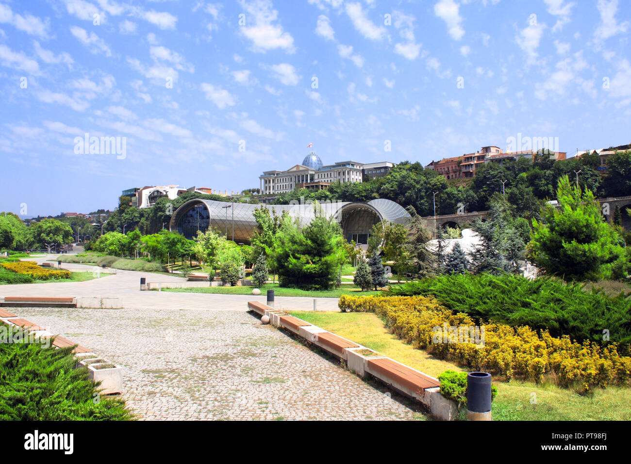 Walking road in Rike park, Tbilisi, Georgia Stock Photo - Alamy