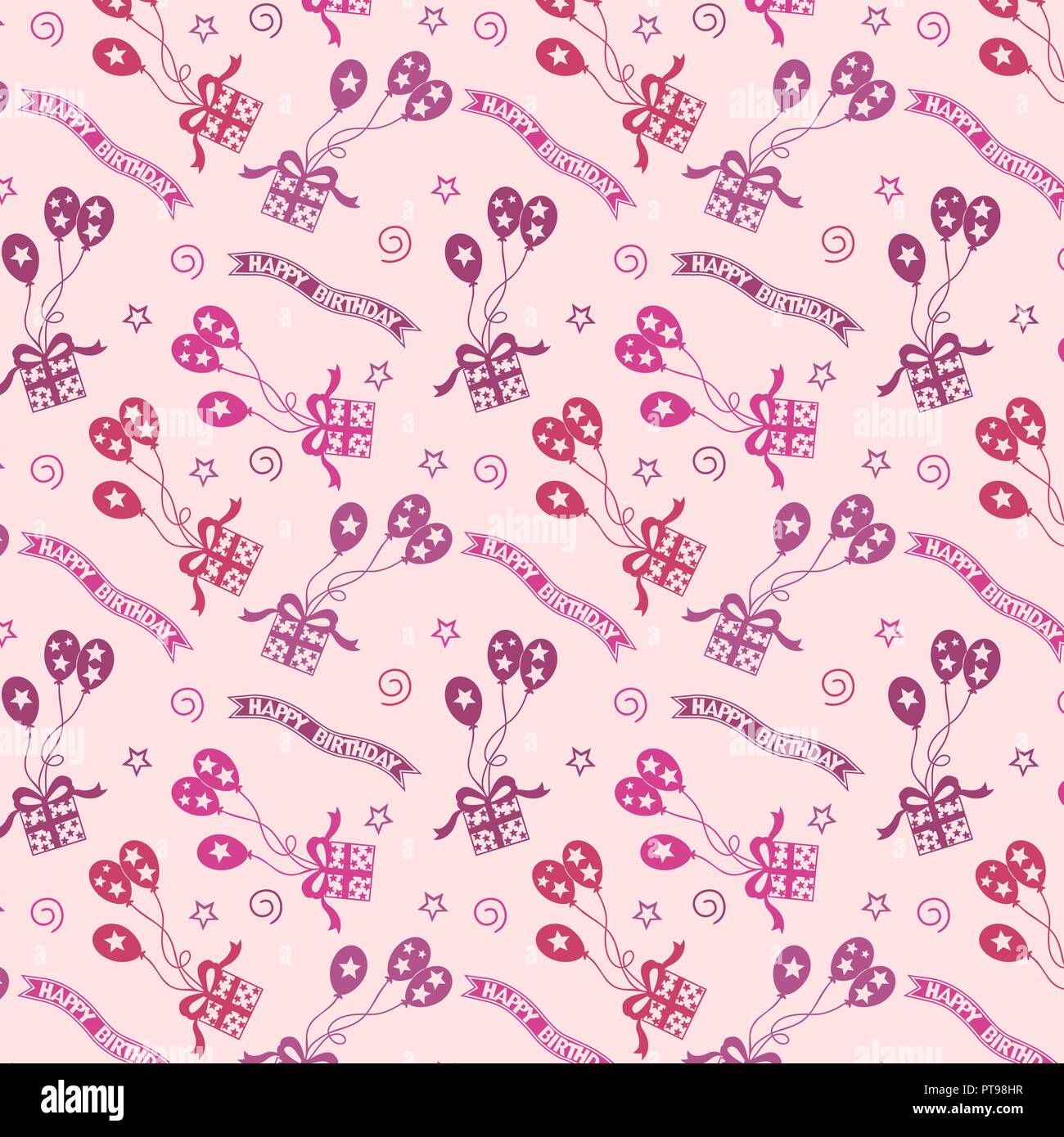 Happy birthday pattern Background with purple color Stock Vector Image ...