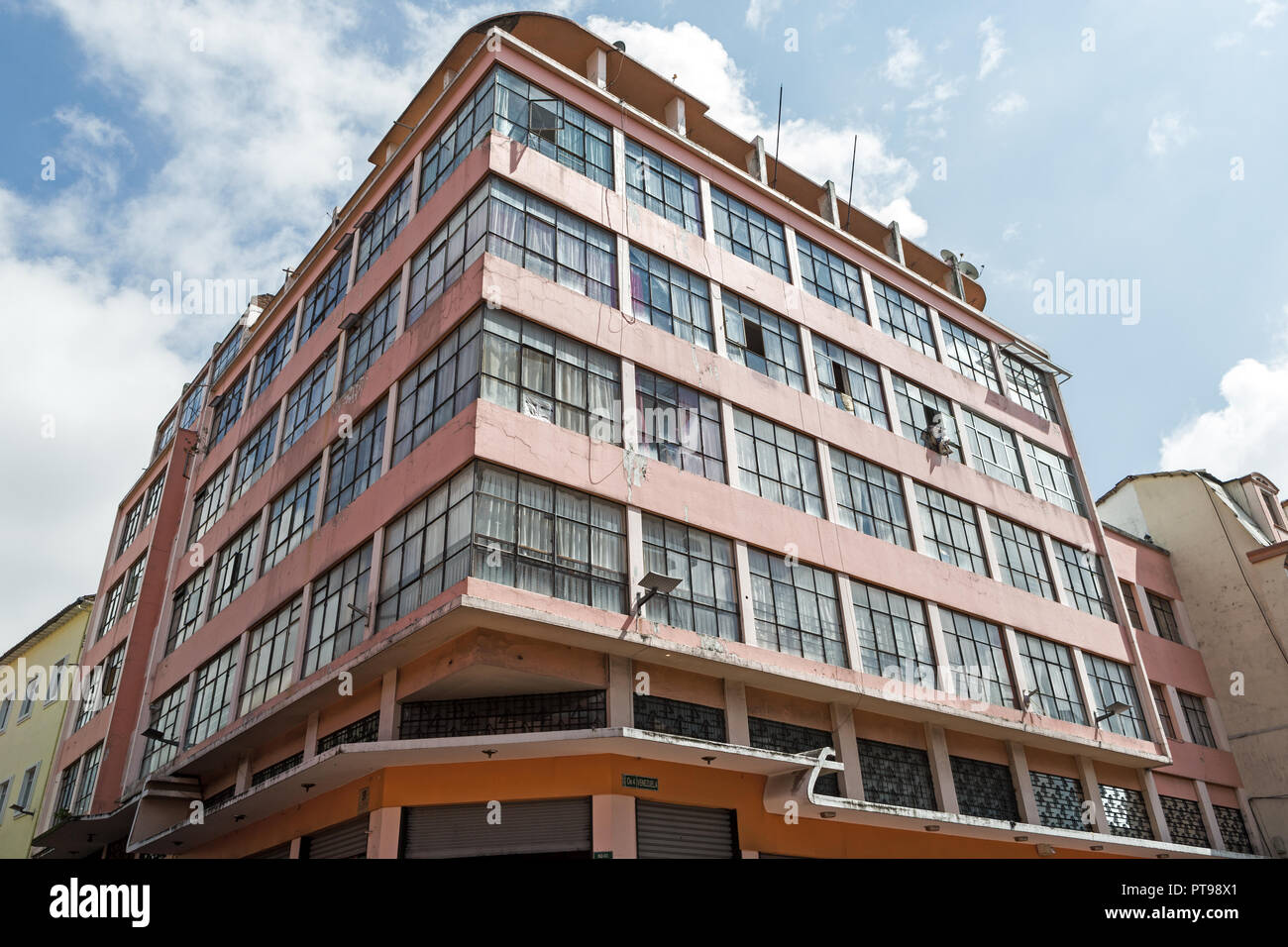 Modern business building Old Town Quito Ecuador, World heritage UNESCO ...