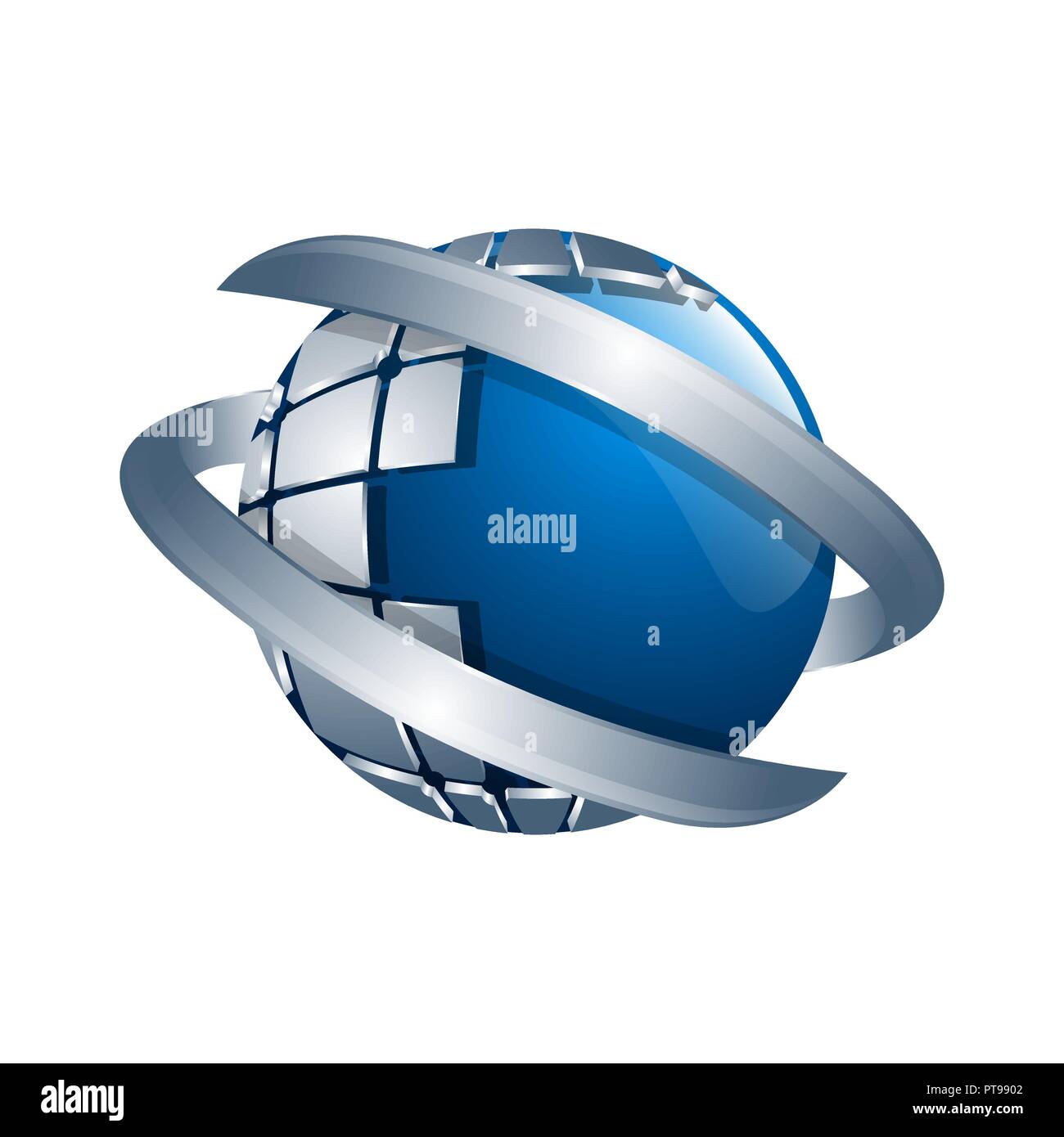 Creative abstract 3d pixel sphere vector logo design template element ...