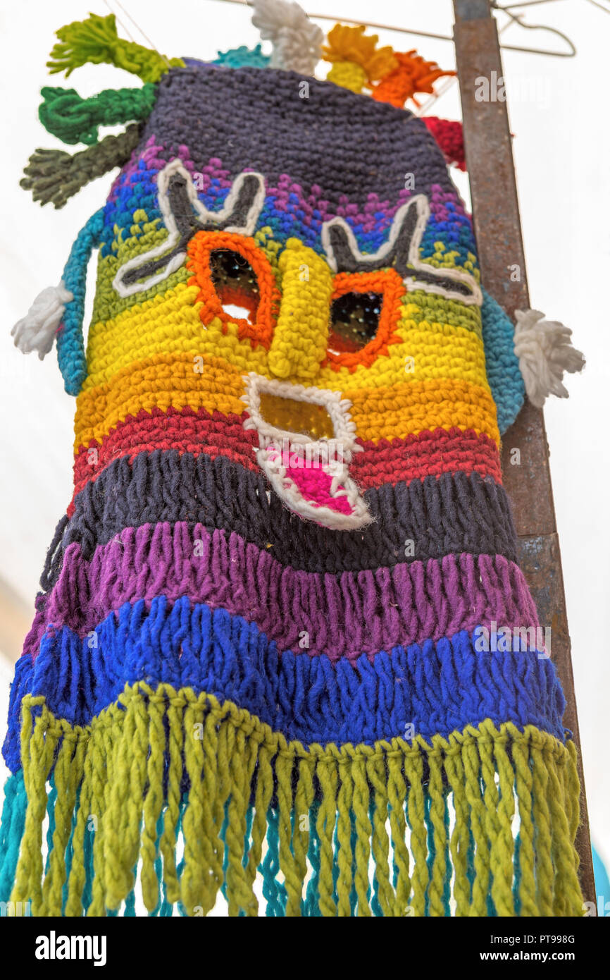 Otavalo market Ecuador - mask Stock Photo - Alamy