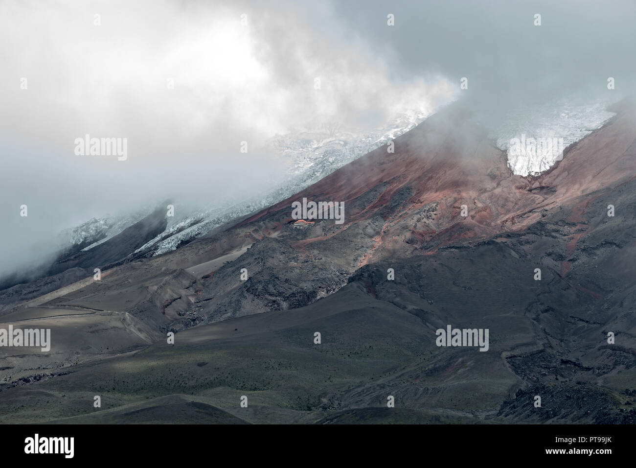 Cotopaxi volcano + observatory National Park Stock Photo - Alamy