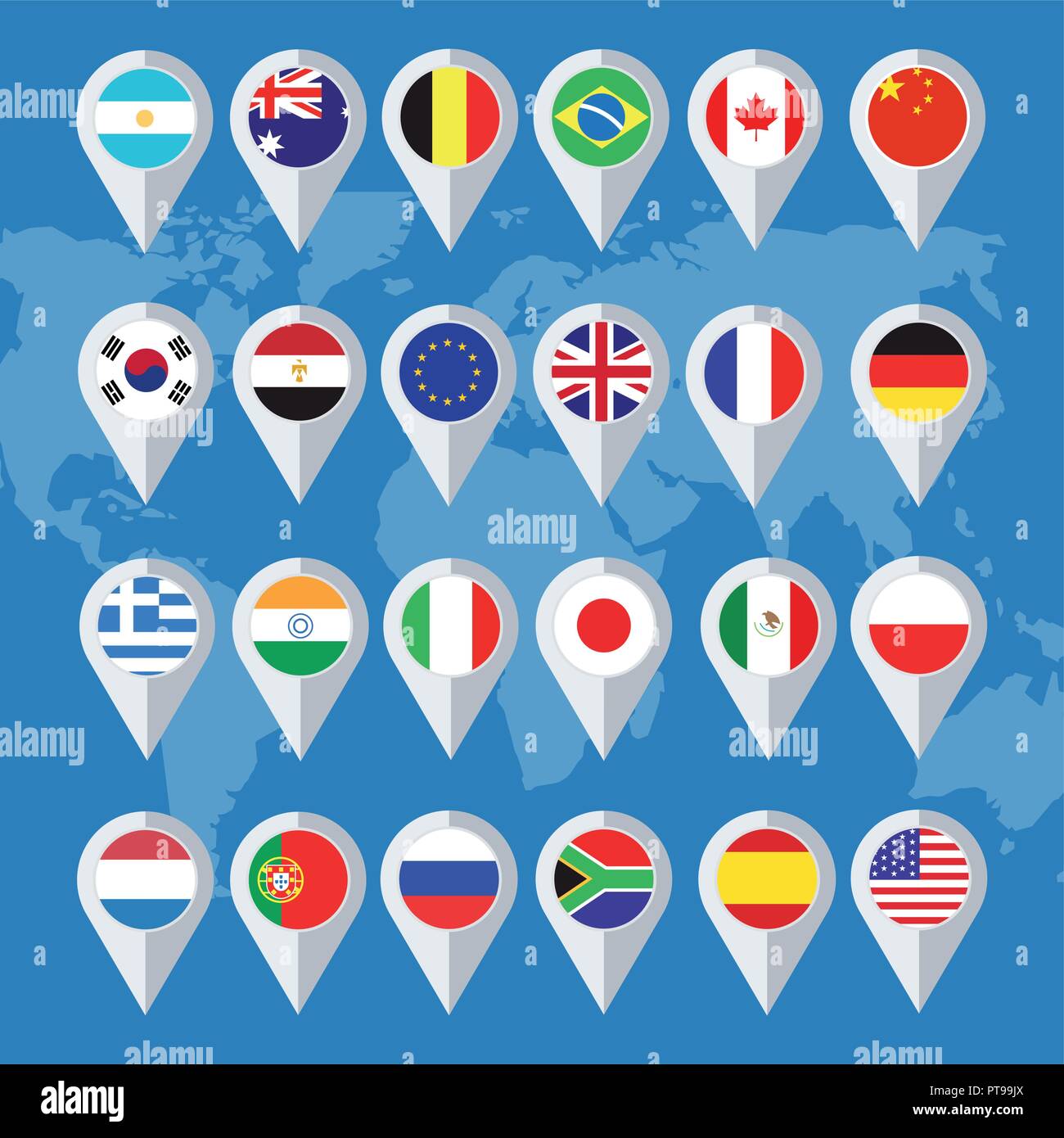 Vector flag buttons in flat design Stock Vector Image & Art - Alamy