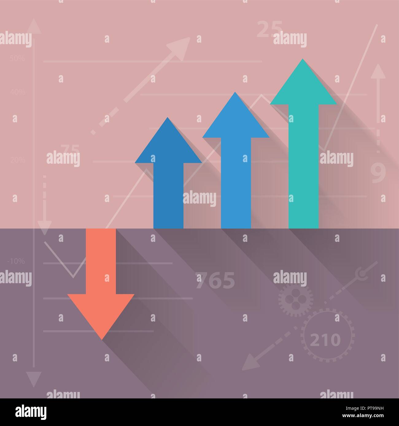 Vector financial growth background in flat design Stock Vector Image ...
