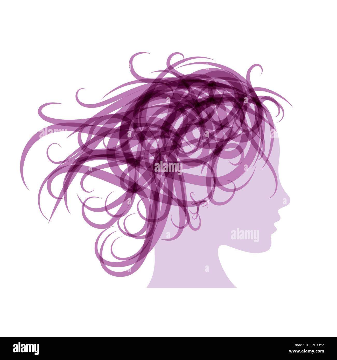 Purple hair model Stock Vector Images - Alamy