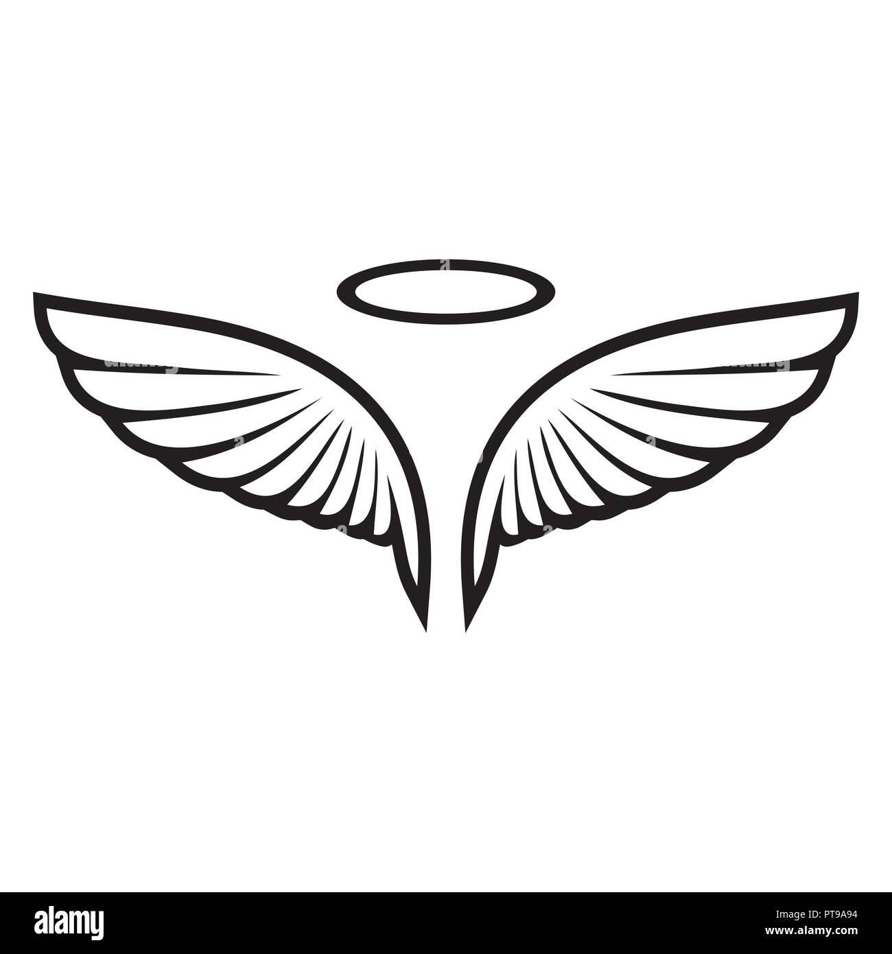 Wings vector sketch Cut Out Stock Images & Pictures - Alamy