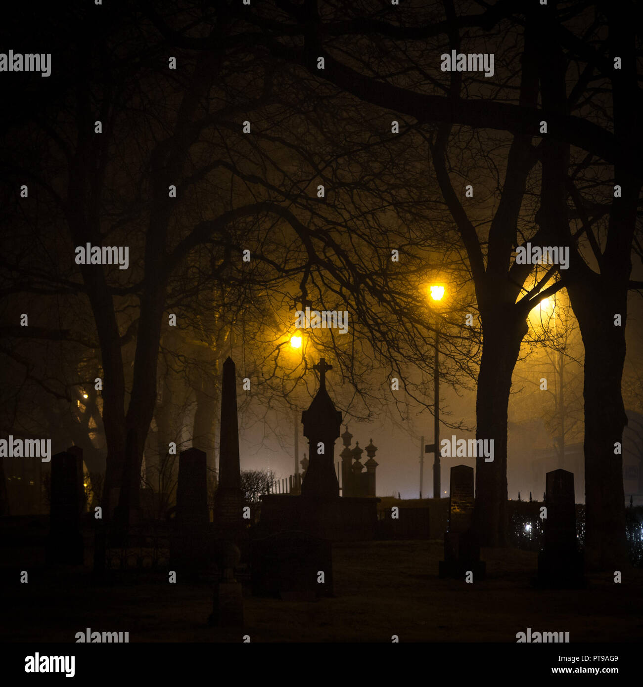 Cemetery graveyard night hi-res stock photography and images - Alamy