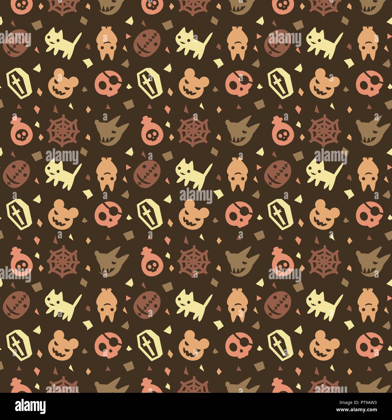 cute halloween pattern background with brown color Stock Vector Image ...