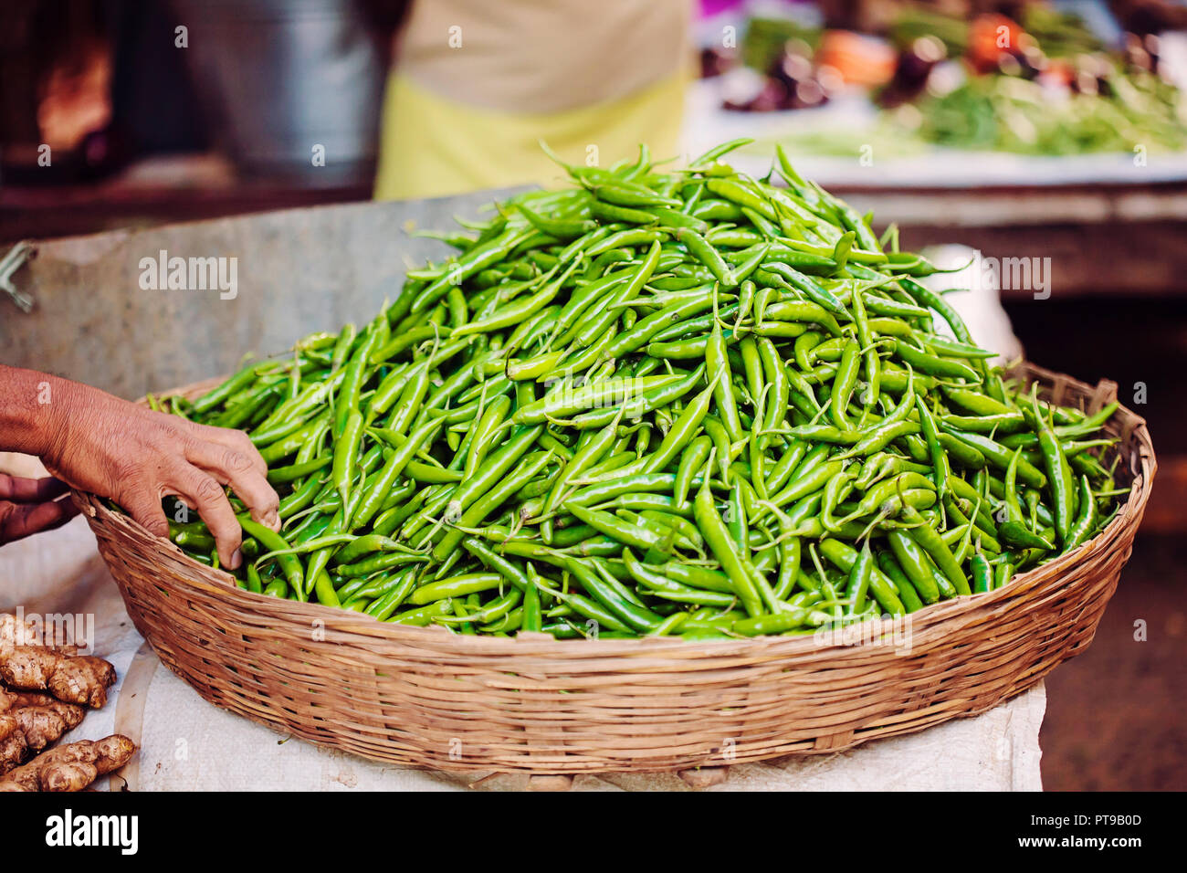 Udaipur, Rajasthan, India, January 31, 2018: Pea at public vegetable ...