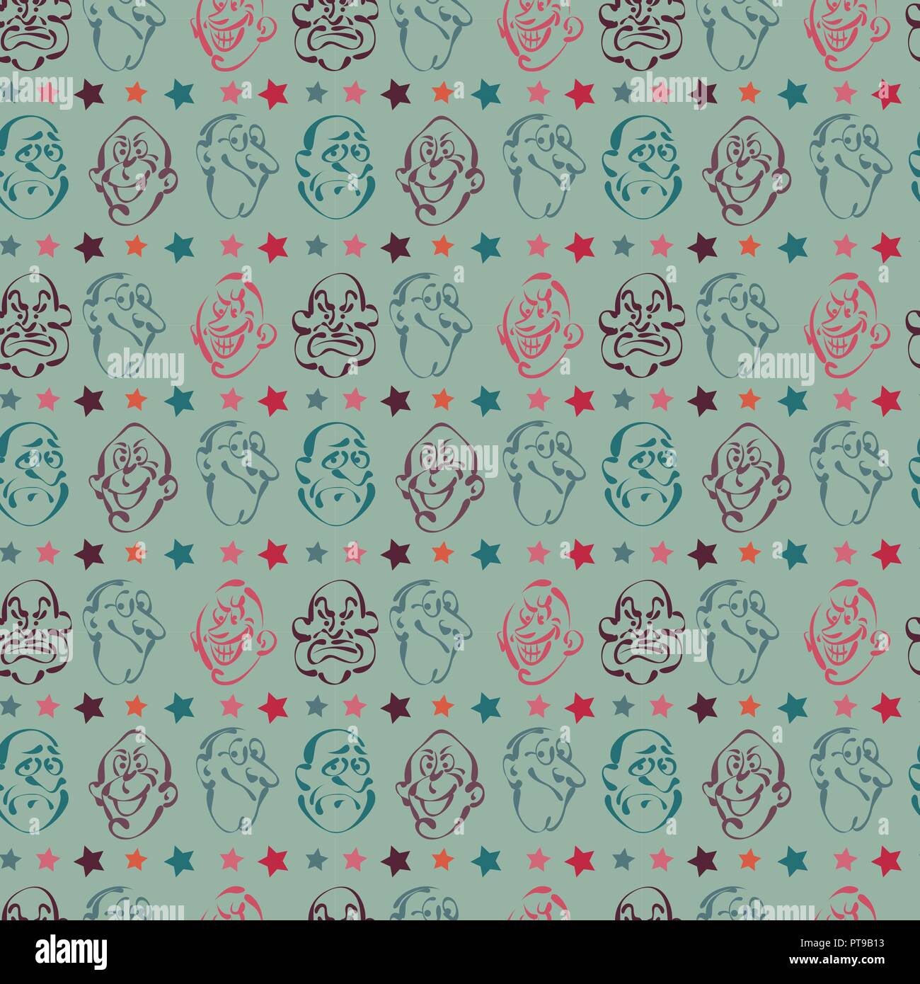 Funny face pattern Stock Vector Images - Alamy