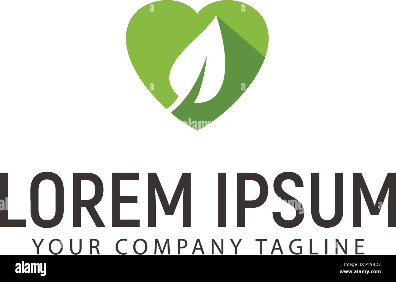 heart leaf logo design concept template Stock Vector Image & Art - Alamy